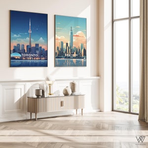 Toronto City Poster Toronto Skyline Print Framed Wall - Etsy