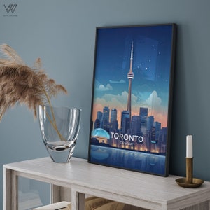 Toronto City Poster Toronto Skyline Print Framed Wall - Etsy