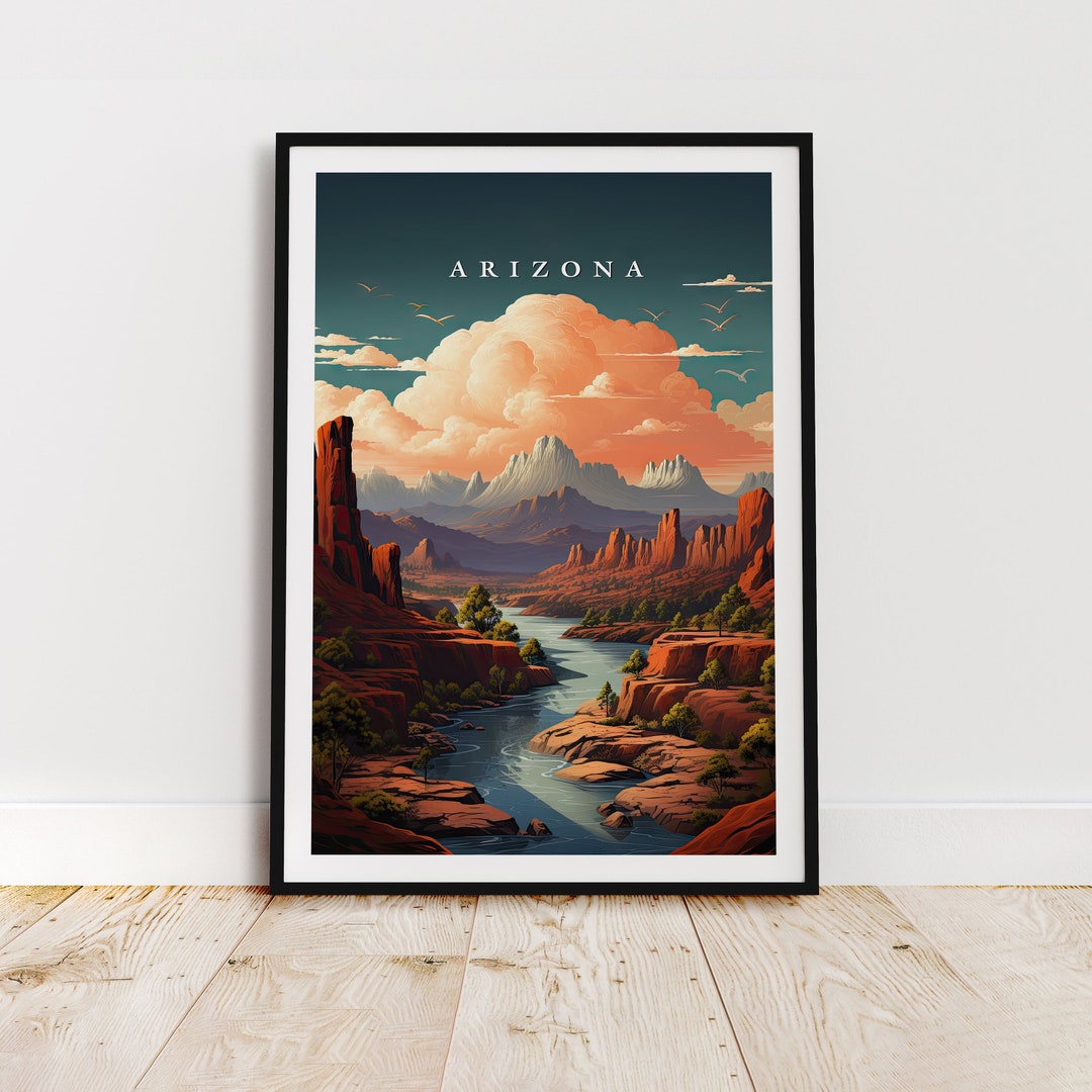 Arizona Travel Poster of National Park in Arizona Travel Prints Arizona ...