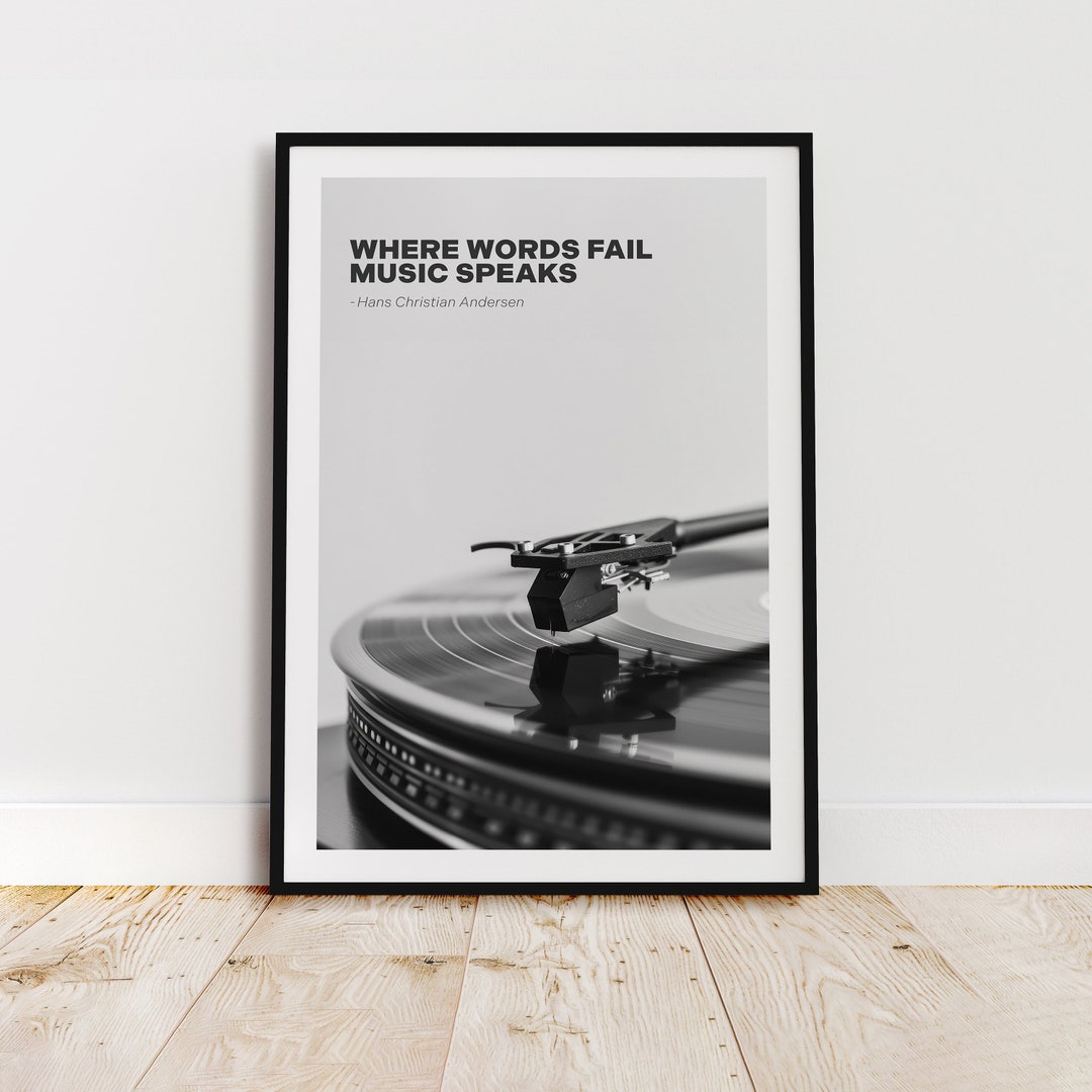 Record Player Poster Vinyl Player Print Gramophone Wall Art Vinyl ...