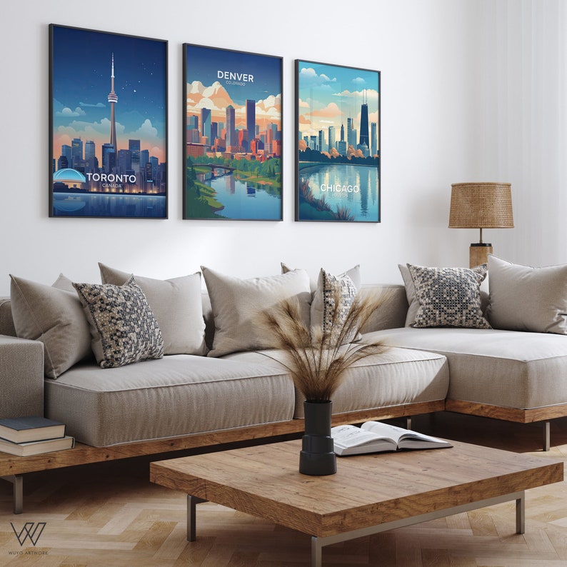 Toronto City Poster Toronto Skyline Print Framed Wall - Etsy