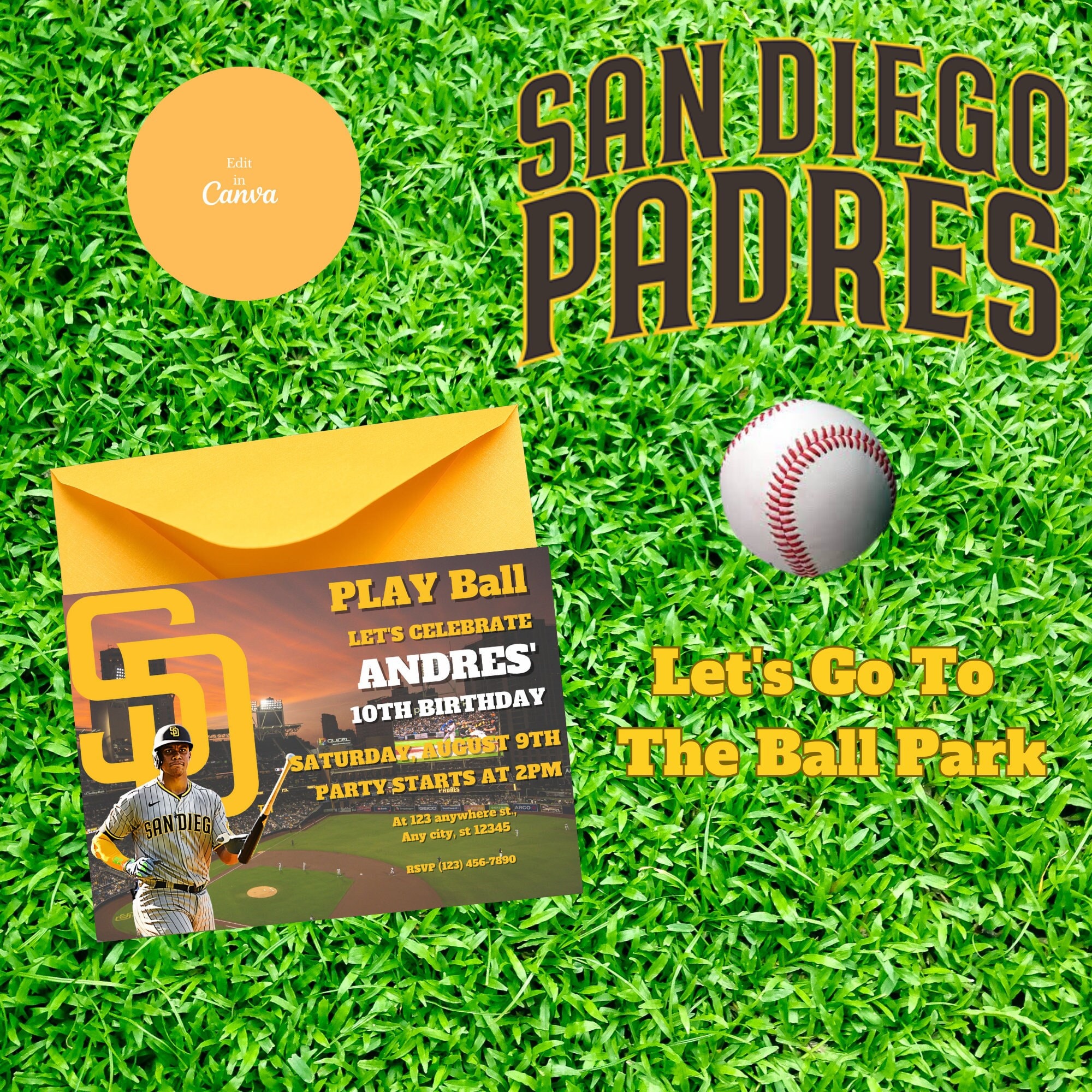 San Diego Padres Birthday Invitation - Soto - Etsy
