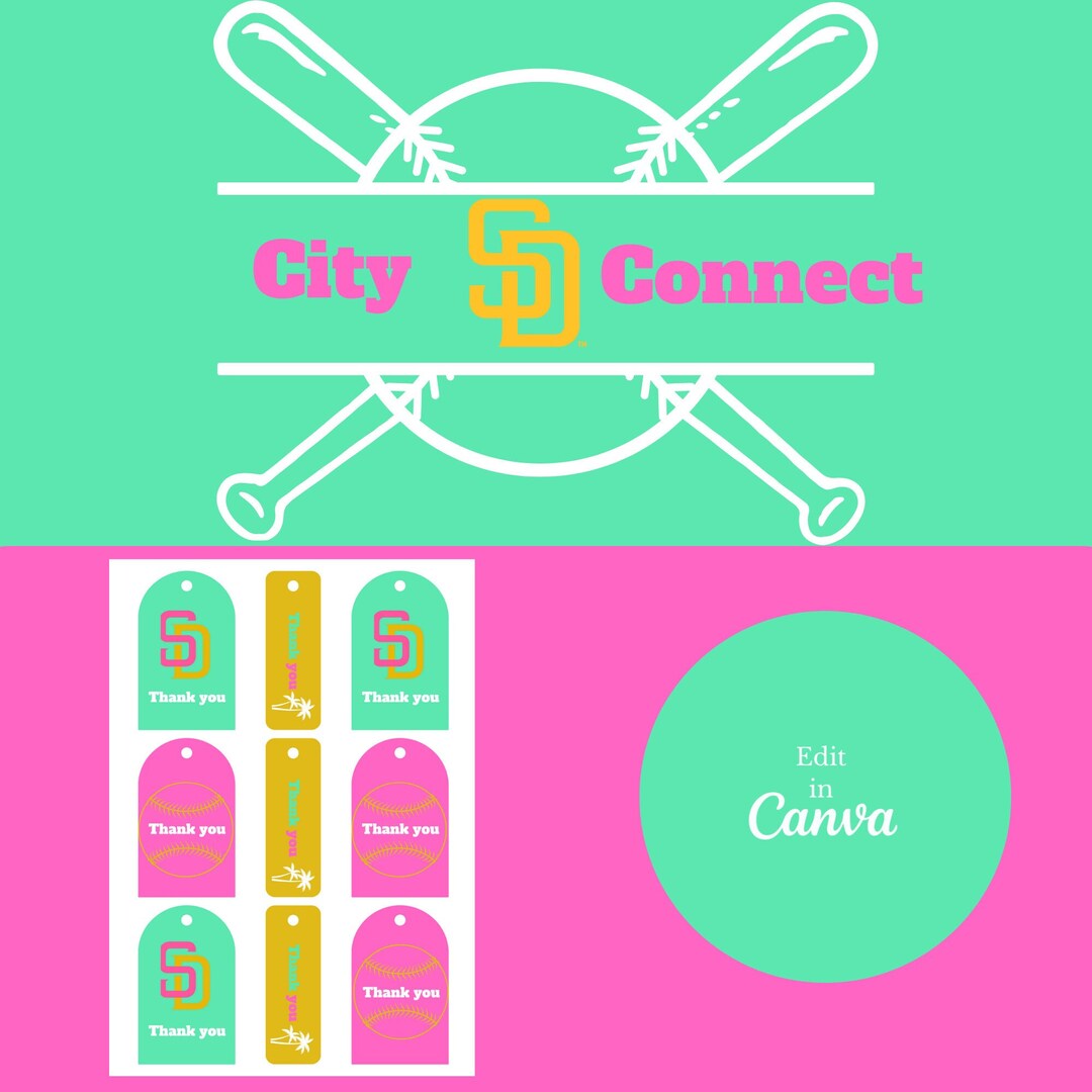 City Connect Padres Birthday Thank You Tag - Etsy