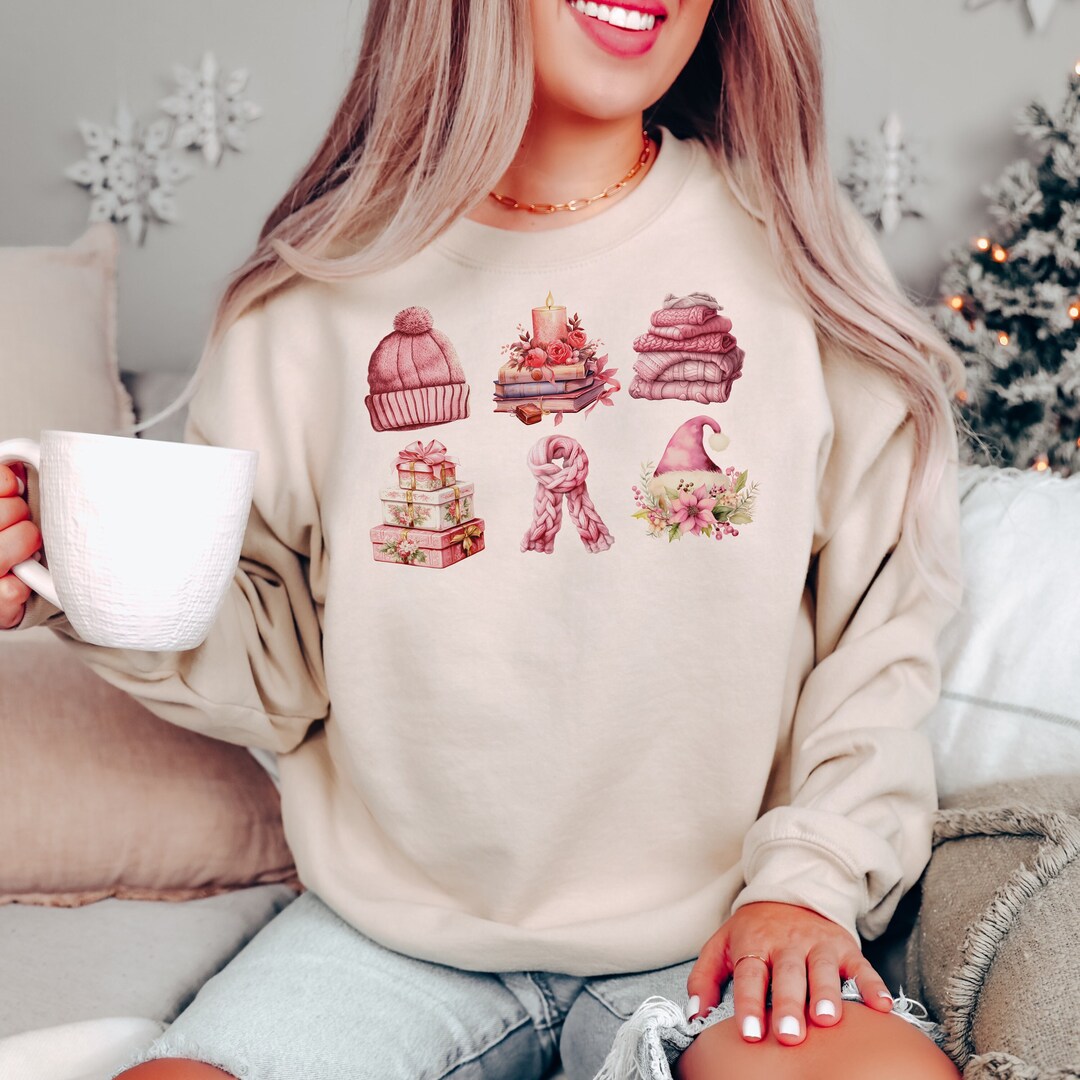 Soft Girl Era Sweatshirt Pink Wonderland Cozy Christmas Sweatshirt ...