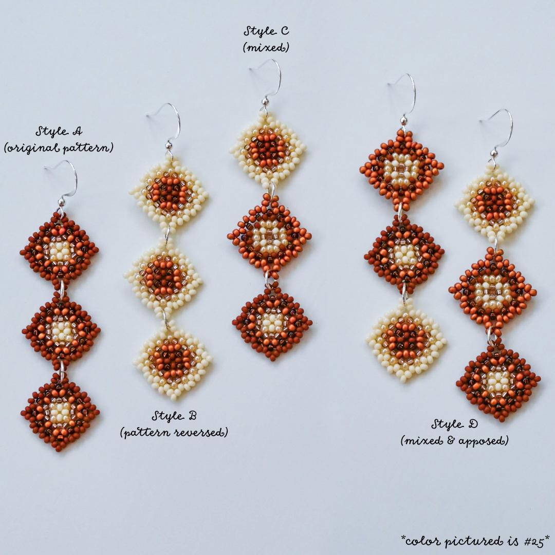 Beaded Granny Square Earrings | Triple - Etsy