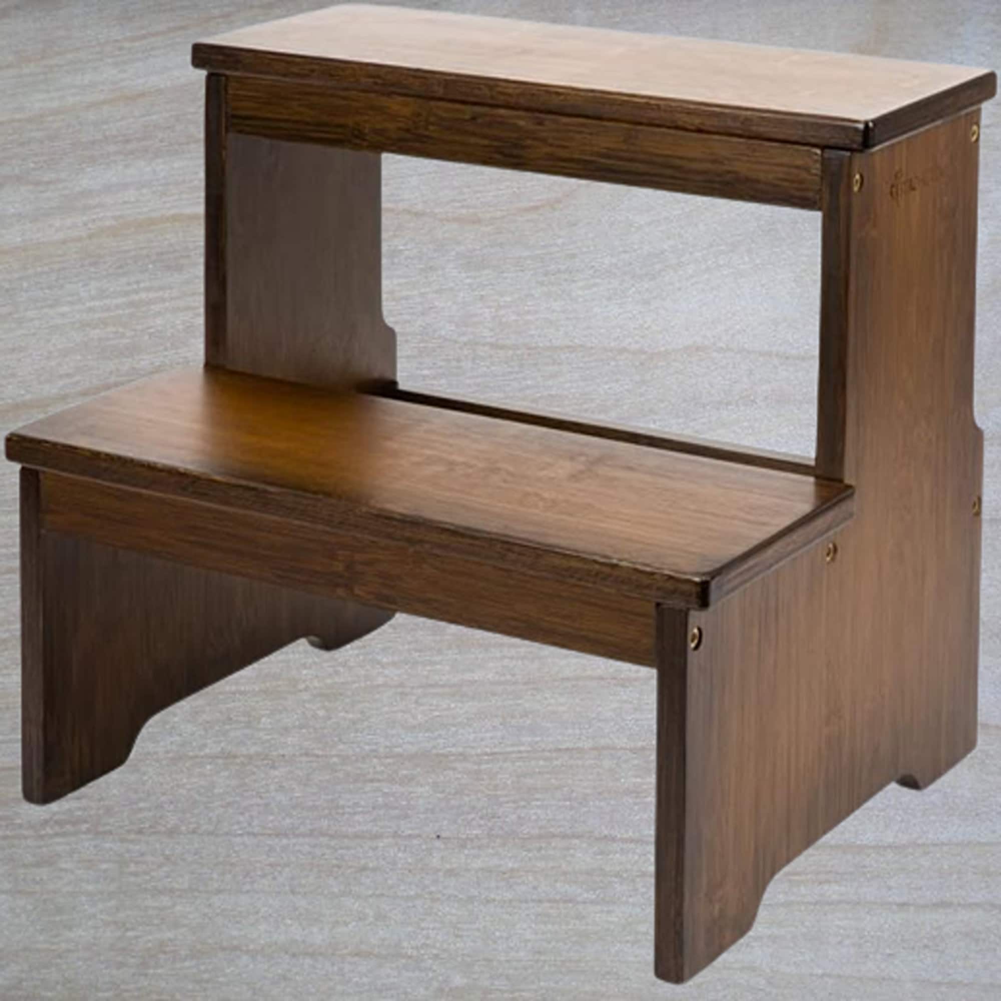 Bamboo Two Step Stool Adults and Kids Bed Stepstool With - Etsy