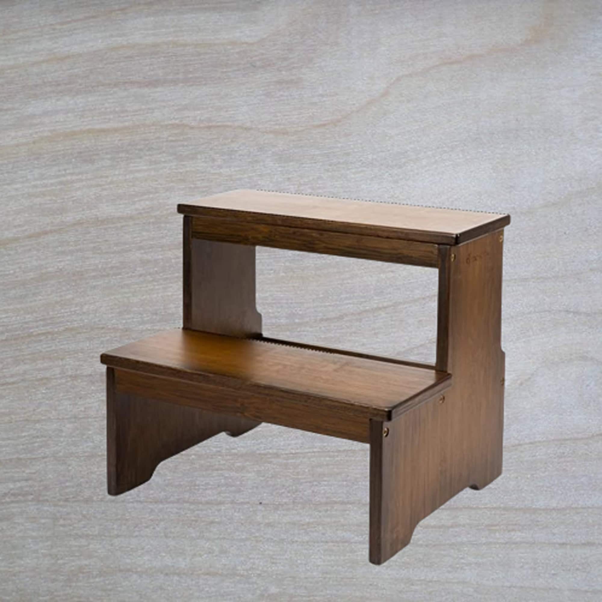 Bamboo Two Step Stool Adults and Kids Bed Stepstool With - Etsy