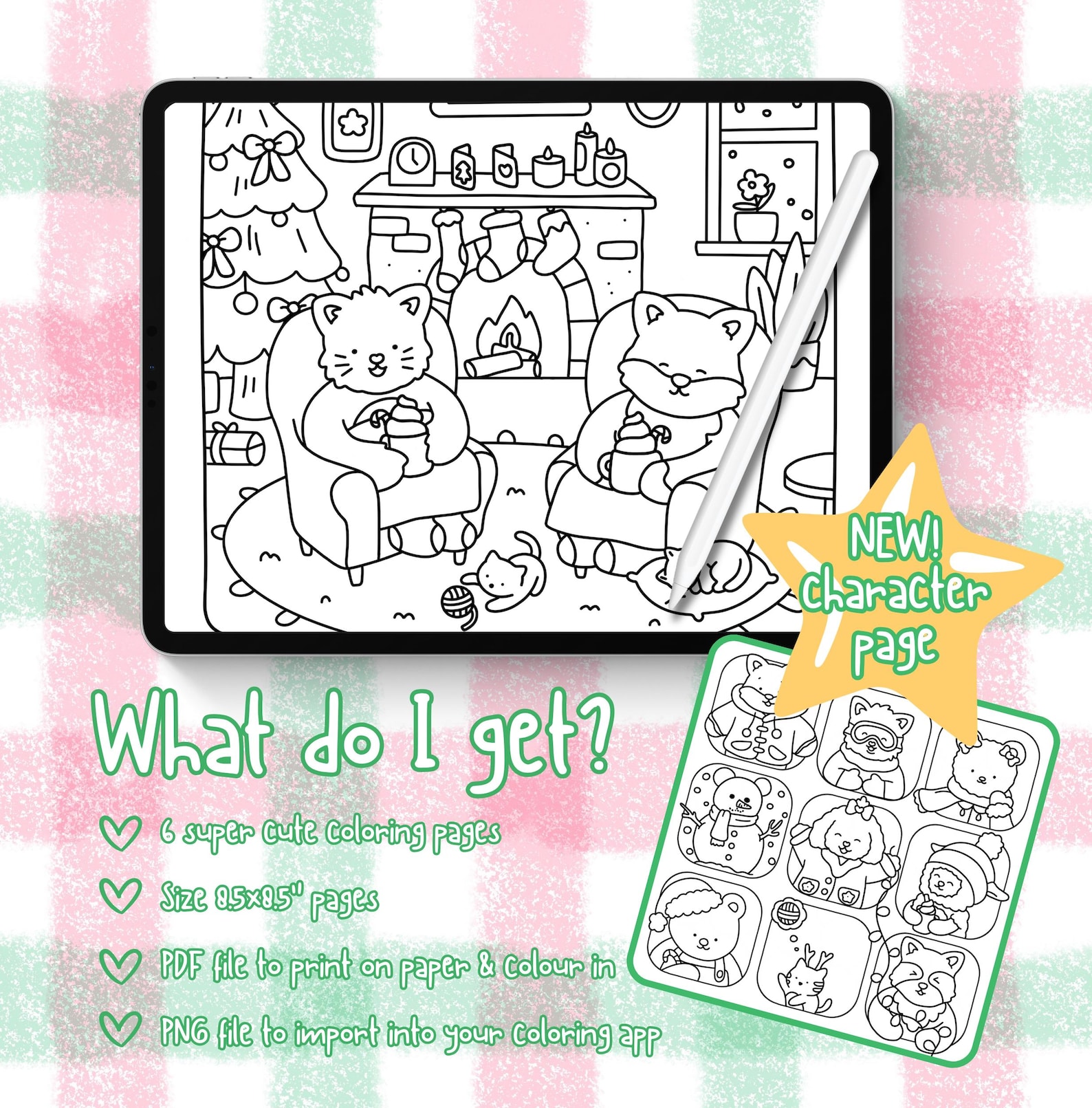 Snuggly Cuties: Super Cute & Cozy Coloring Pages, 6 Adorable PDF and ...