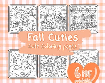 Comfy Cuties: Super Cute & Cozy Coloring Pages, 6 Adorable PDF and PNG ...