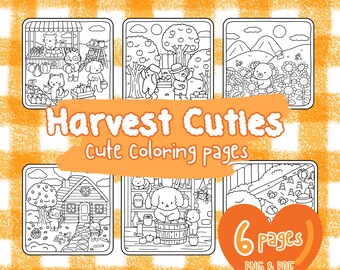 Comfy Cuties: Super Cute & Cozy Coloring Pages, 6 Adorable PDF and PNG ...