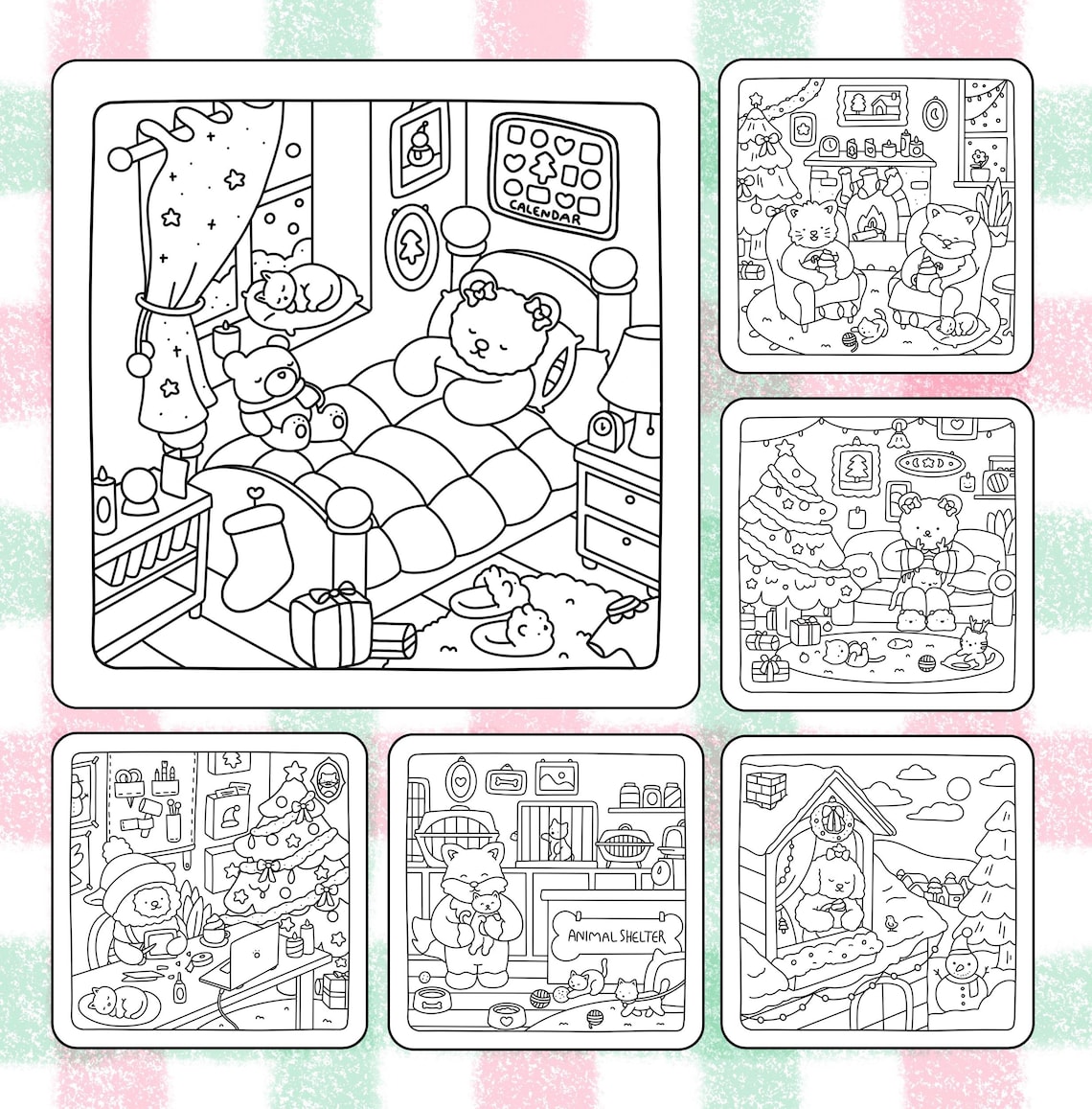 Snuggly Cuties: Super Cute & Cozy Coloring Pages, 6 Adorable PDF and ...