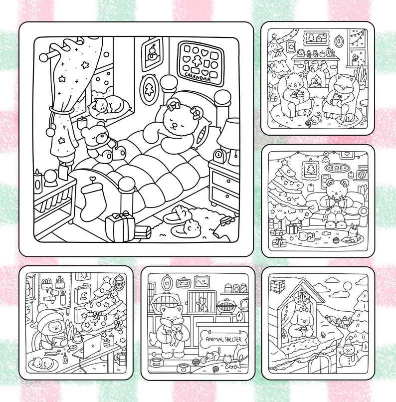 Snuggly Cuties: Super Cute & Cozy Coloring Pages, 6 Adorable PDF and ...