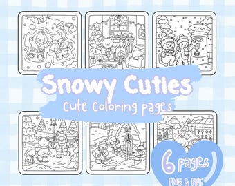 Snuggly Cuties: Super Cute & Cozy Coloring Pages, 6 Adorable PDF and ...