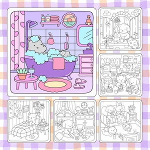 Cozy Cuties: Super Cute & Cozy Coloring Pages, 6 Adorable PDF and PNG ...