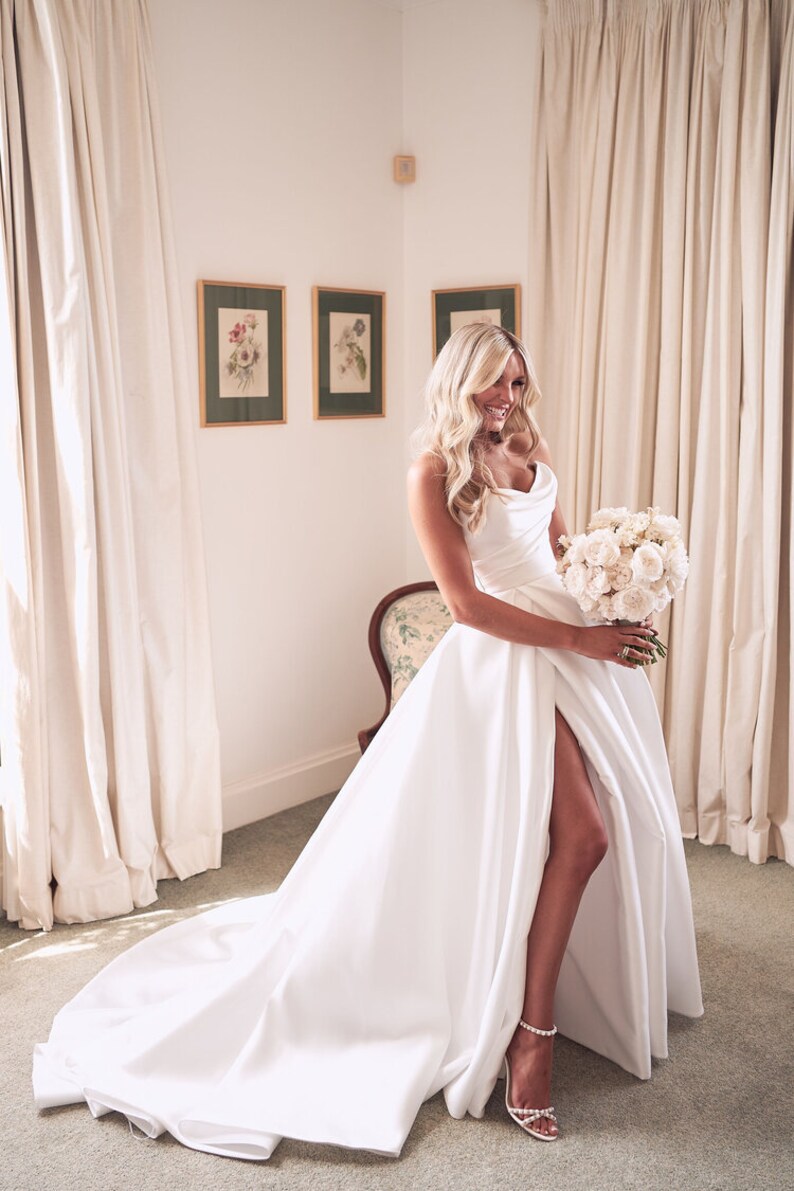 Dreamy Satin Bridal Dress Princess Wedding Gown Perfect for - Etsy
