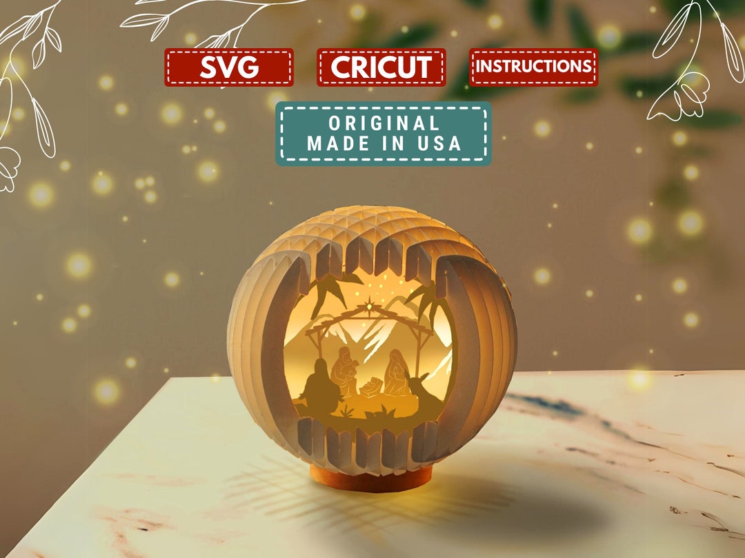 Nativity Scene Sphere Pop up SVG, Cricut Silhouette Studio Templates ...