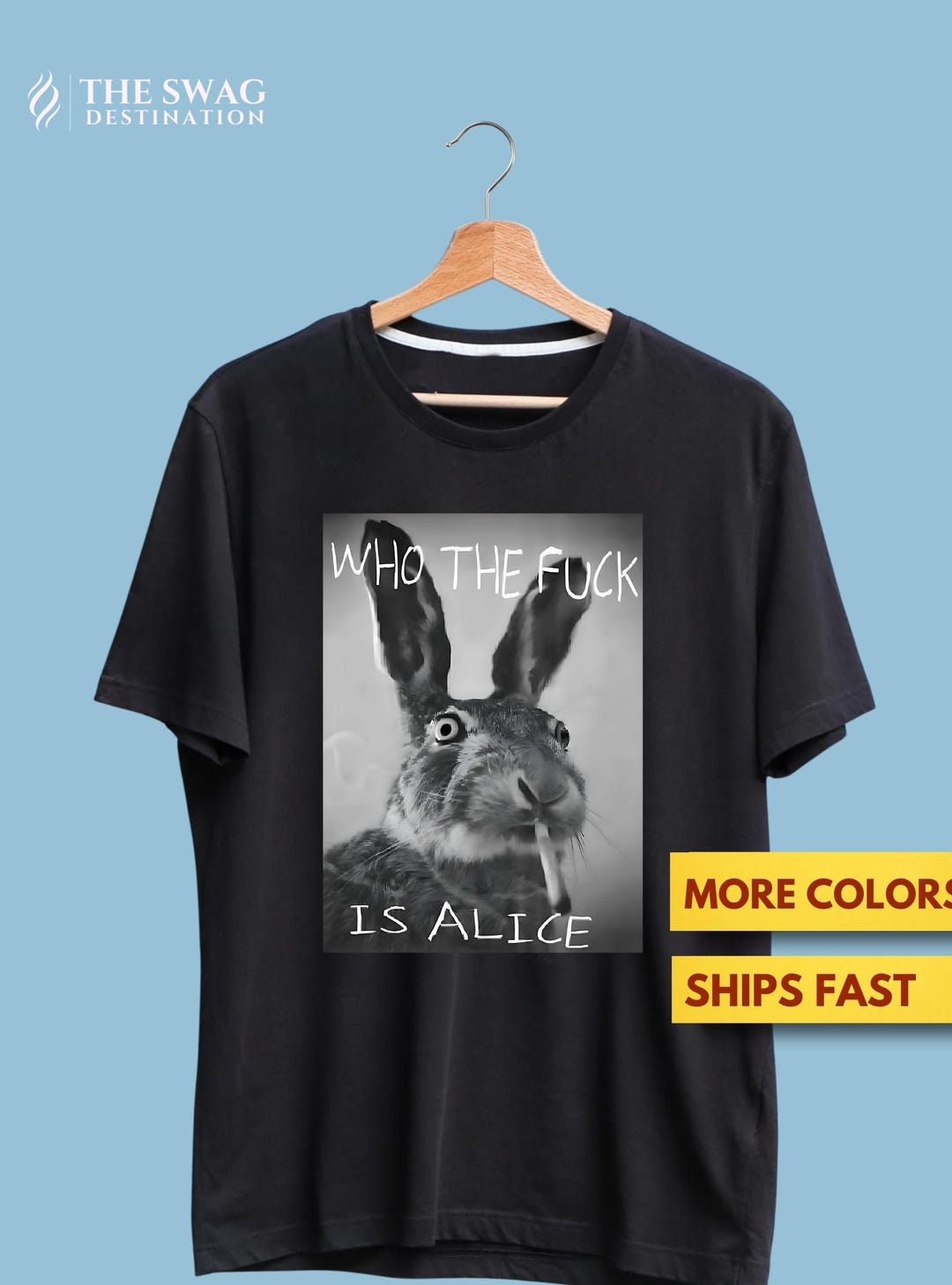 Retro Who the Fck is Alice Funny Rabb Shirt, Alice in Wonderland ...