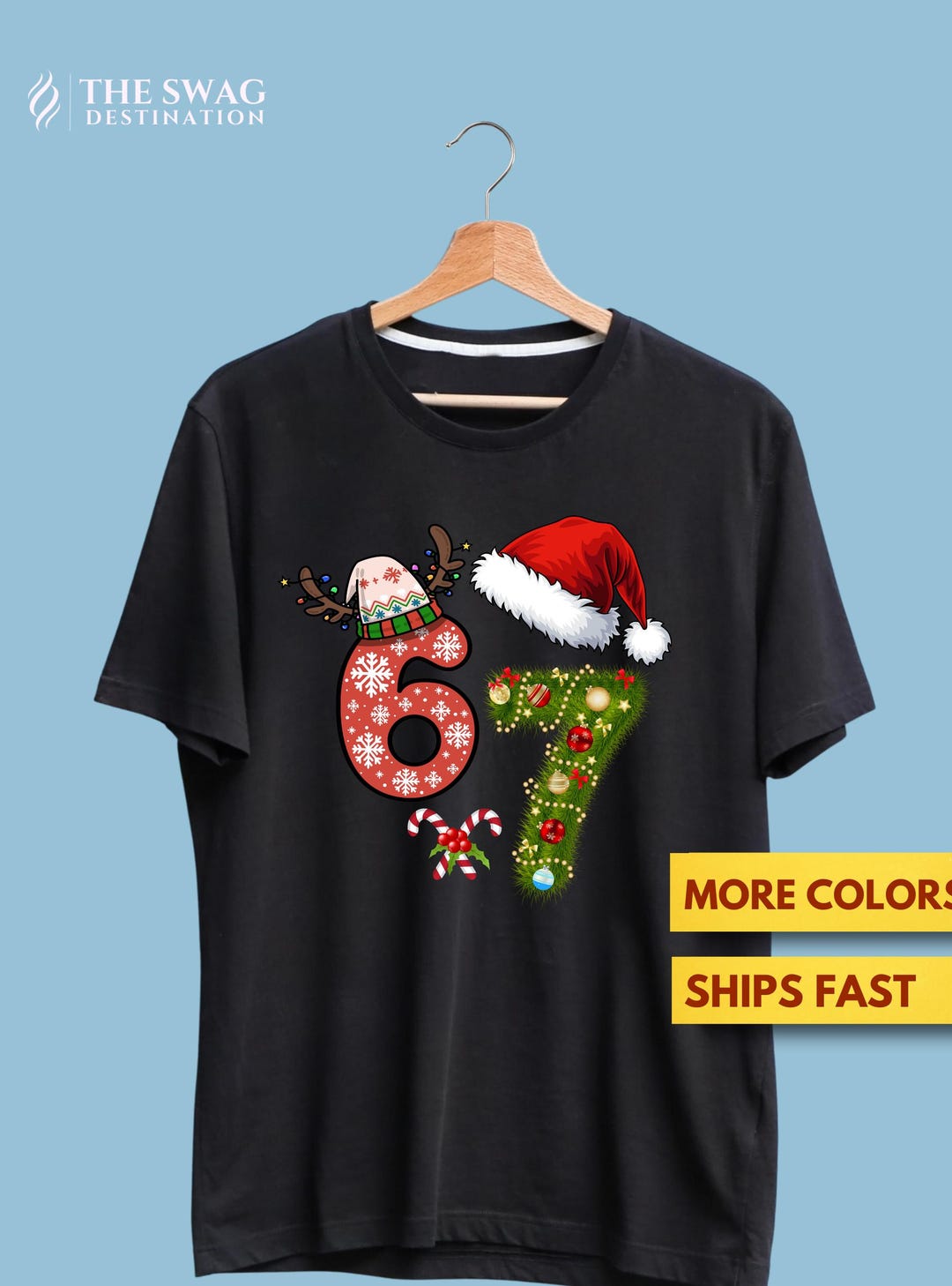 67 Christmas 6 7 Meme Pajamas Holiday Gen Alpha Slang Shirt, 67 Xmas ...