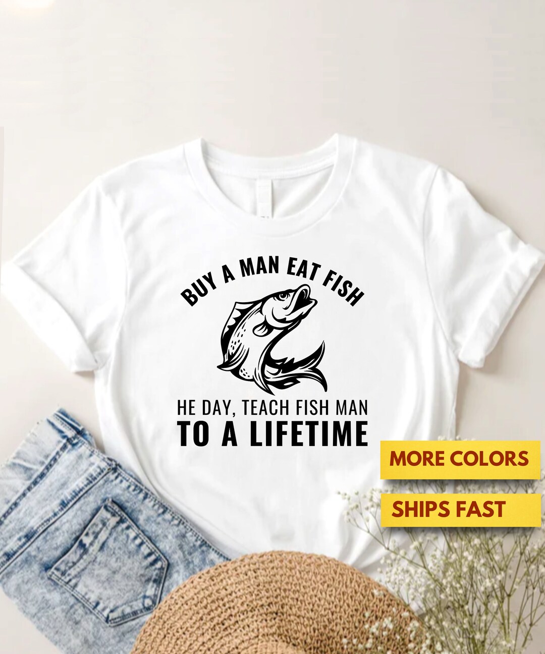 Funny Quote, Buy A Man Eat Fish, He Day Teach Fish Man, to A Lifetime ...