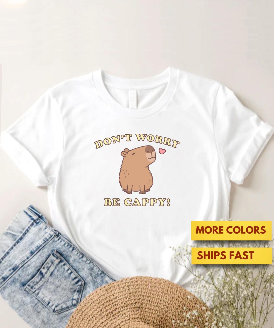 Cute Capybara Dont Worry Be Cappy Premium Shirt, Funny Capybara Lovers ...