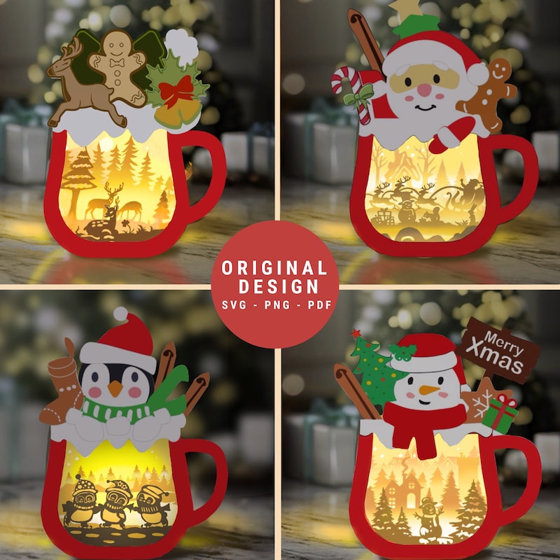 Santa Shadow Box - Etsy