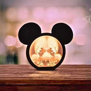 Pack 2 Mickey Shadow Box SVG for Cricut Projects DIY, Mickey Lantern ...