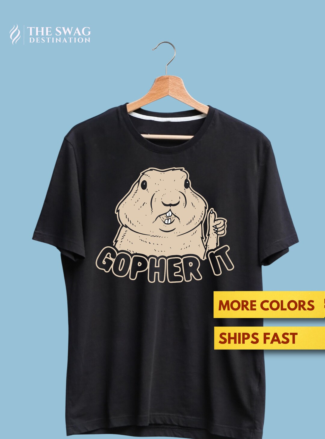 Gopher It Funny Pun Premium T-shirt, Go for It Funny Shirt, Funny Pun ...