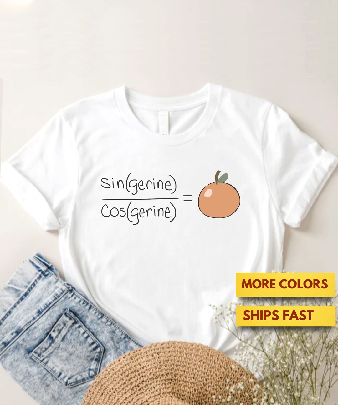 Funny Tangerine Math Pun Premium T-shirt, Funny Mathematics Pun Shirt ...
