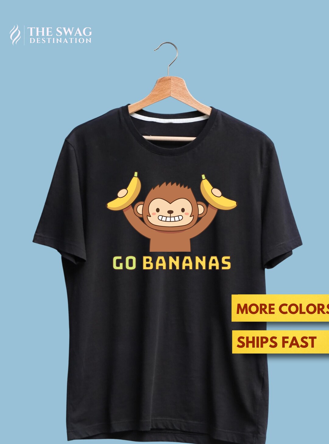 Go Bananas Cute Monkey Shirt, Premium Ultra Soft Tee - Etsy