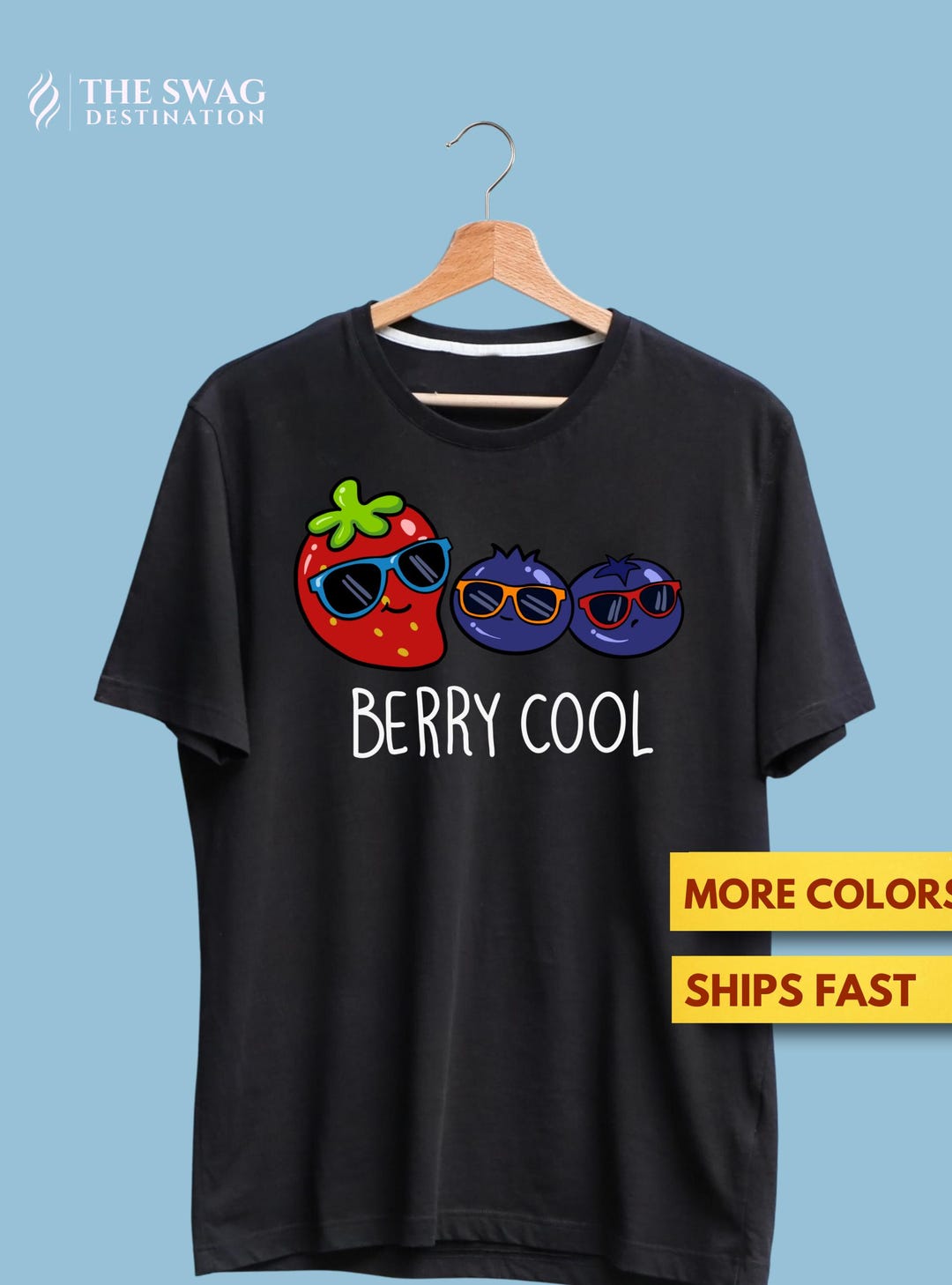 Berry Cool Cute Berry Pun Premium T-shirt, Berry Cartoon Shirt, Funny ...