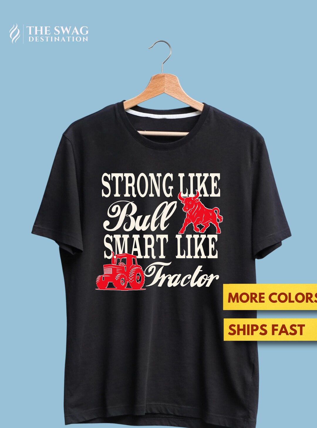 Strong Like Bull Smart Like Tractor Gym Humor Shirt, Workout Shirt, Gym ...