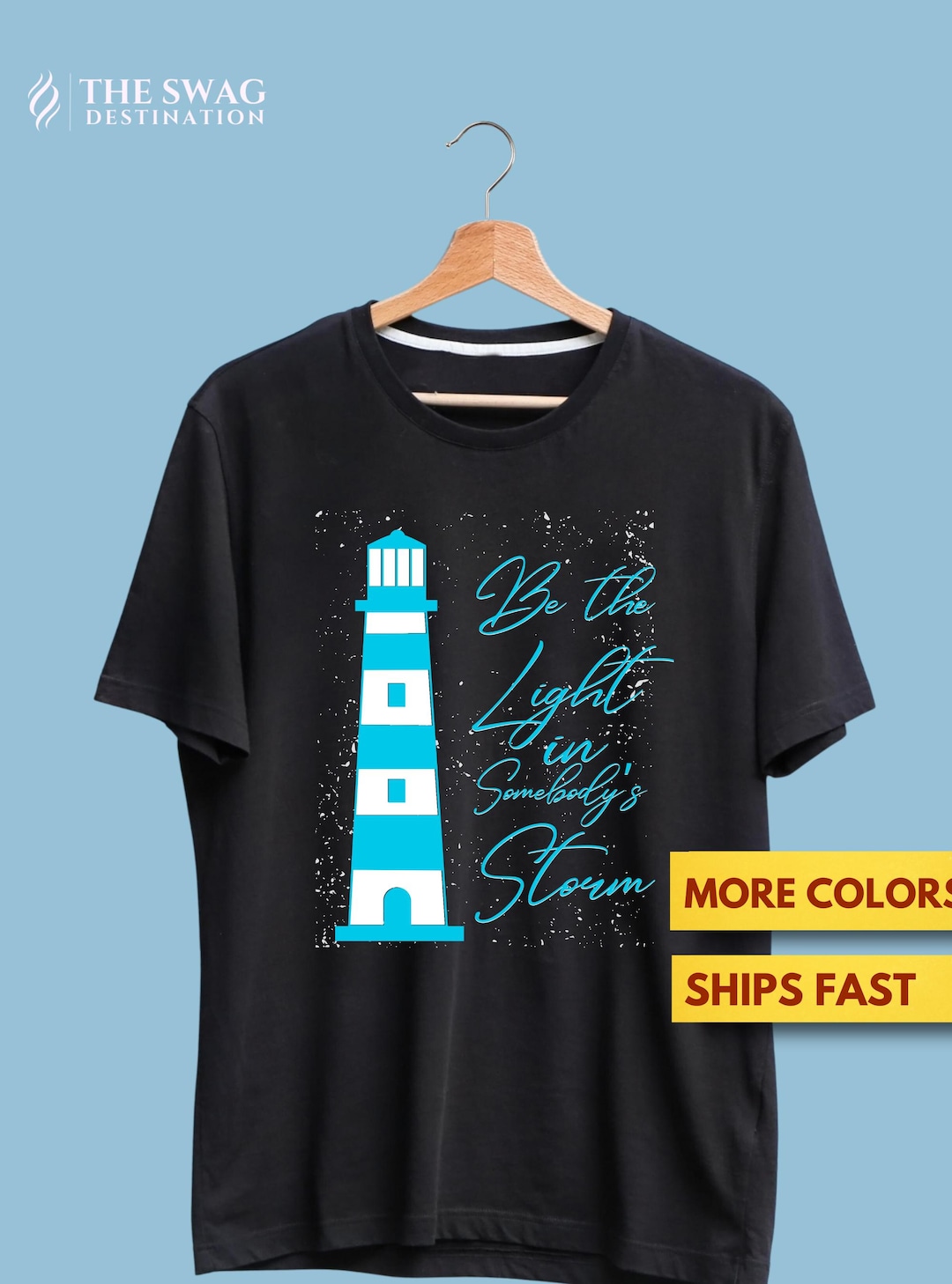 Be the Light Lighthouse Christian Apparel Premium T-shirt, Sea Shore ...