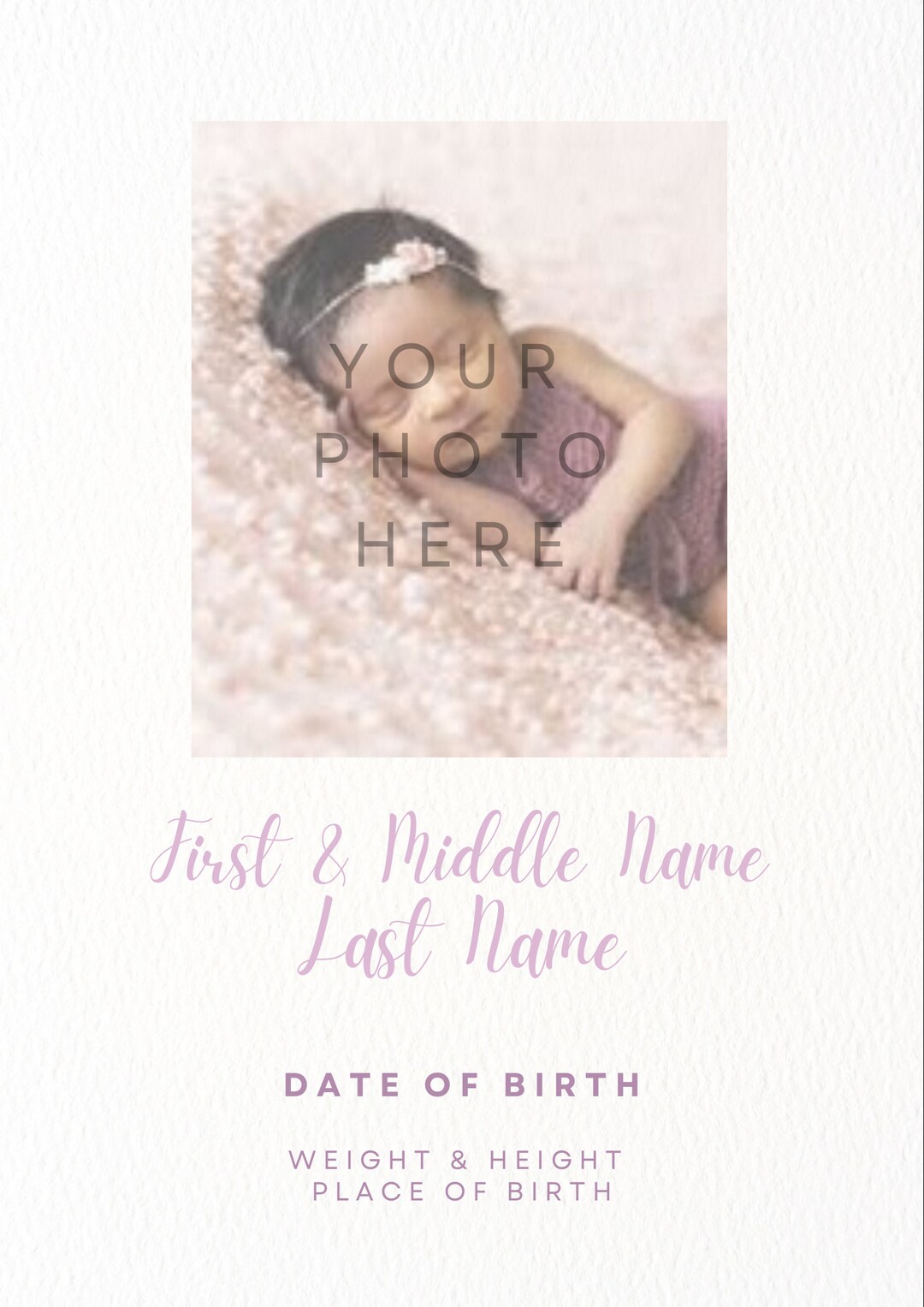 Digital Birth Card - Etsy