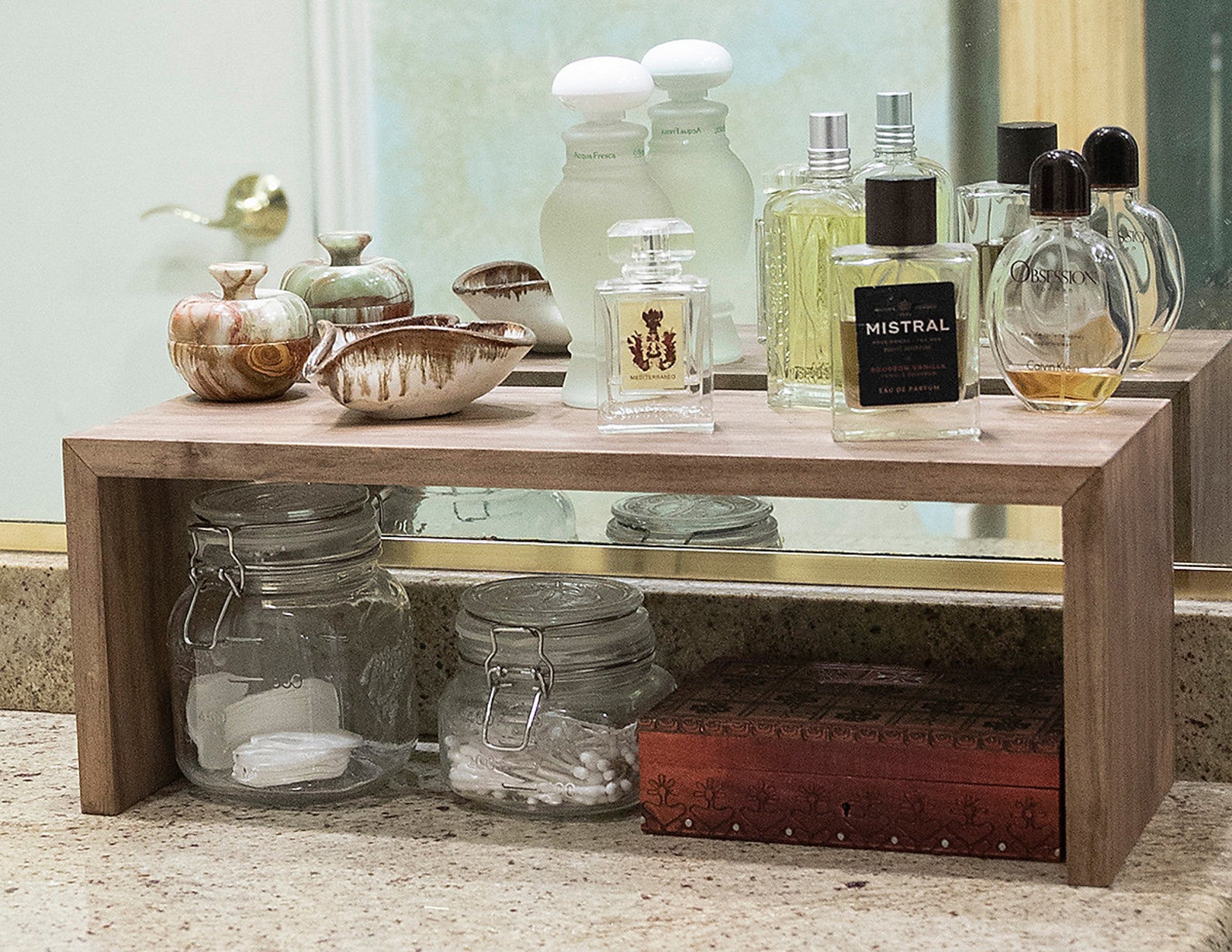 Hardwood Tabletop Shelf - Etsy