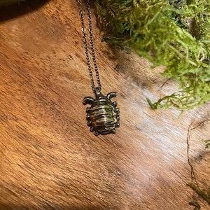 Isopod Necklace/handmade Rollie Pollie Charm 925 Sterling Silver/plant ...