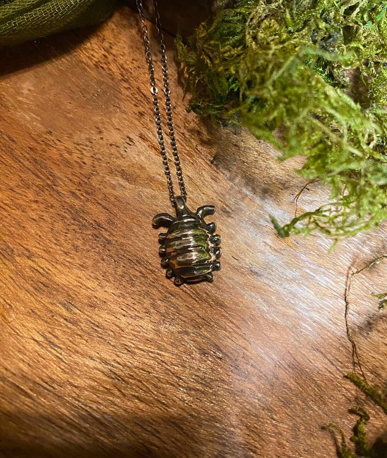 Isopod Necklace/handmade Rollie Pollie Charm 925 Sterling Silver/plant ...