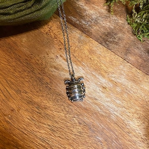 Isopod Necklace/handmade Rollie Pollie Charm 925 Sterling Silver/plant ...