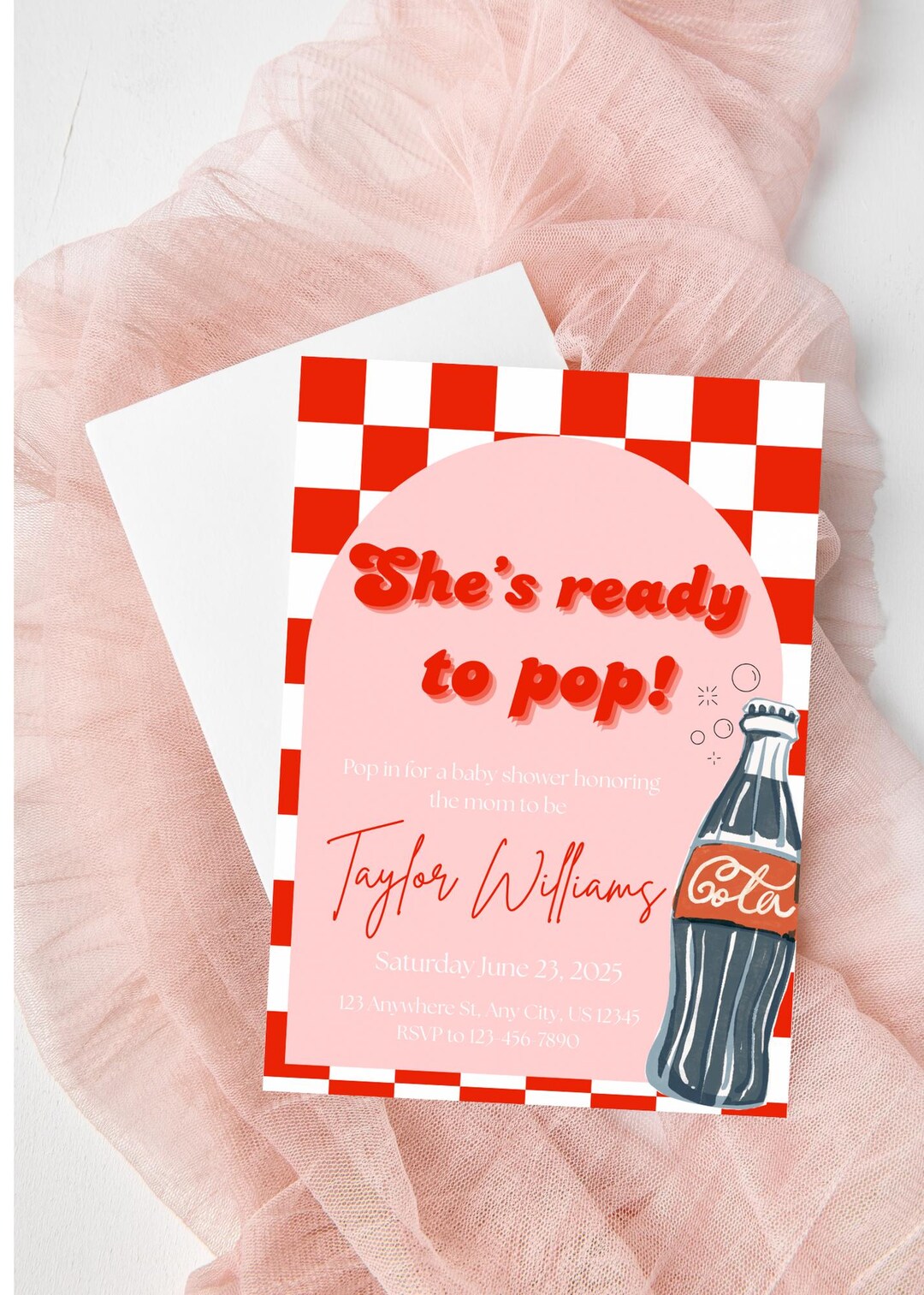 She's Ready to Pop Baby Shower Invitation, Editable Baby Shower Invite ...