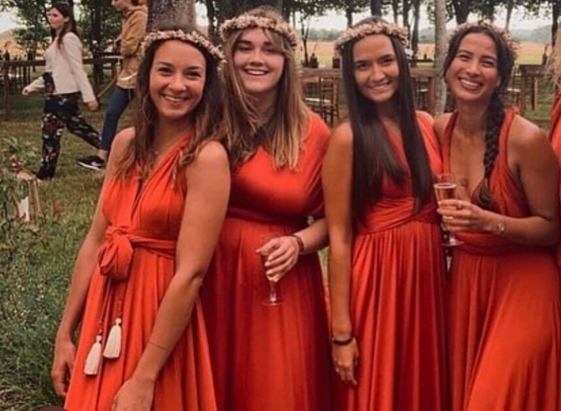 SAGE GREEN Bridesmaid Dress RUST Infinity Dress Terracotta - Etsy