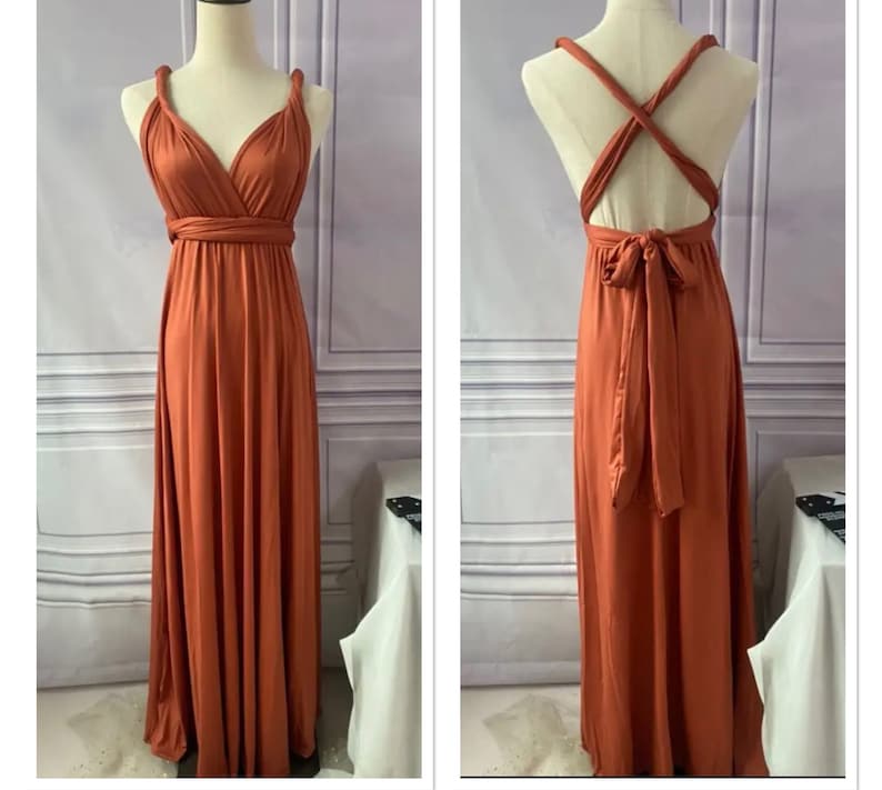 SAGE GREEN Bridesmaid Dress, RUST Infinity Dress, Terracotta Prom Dress ...