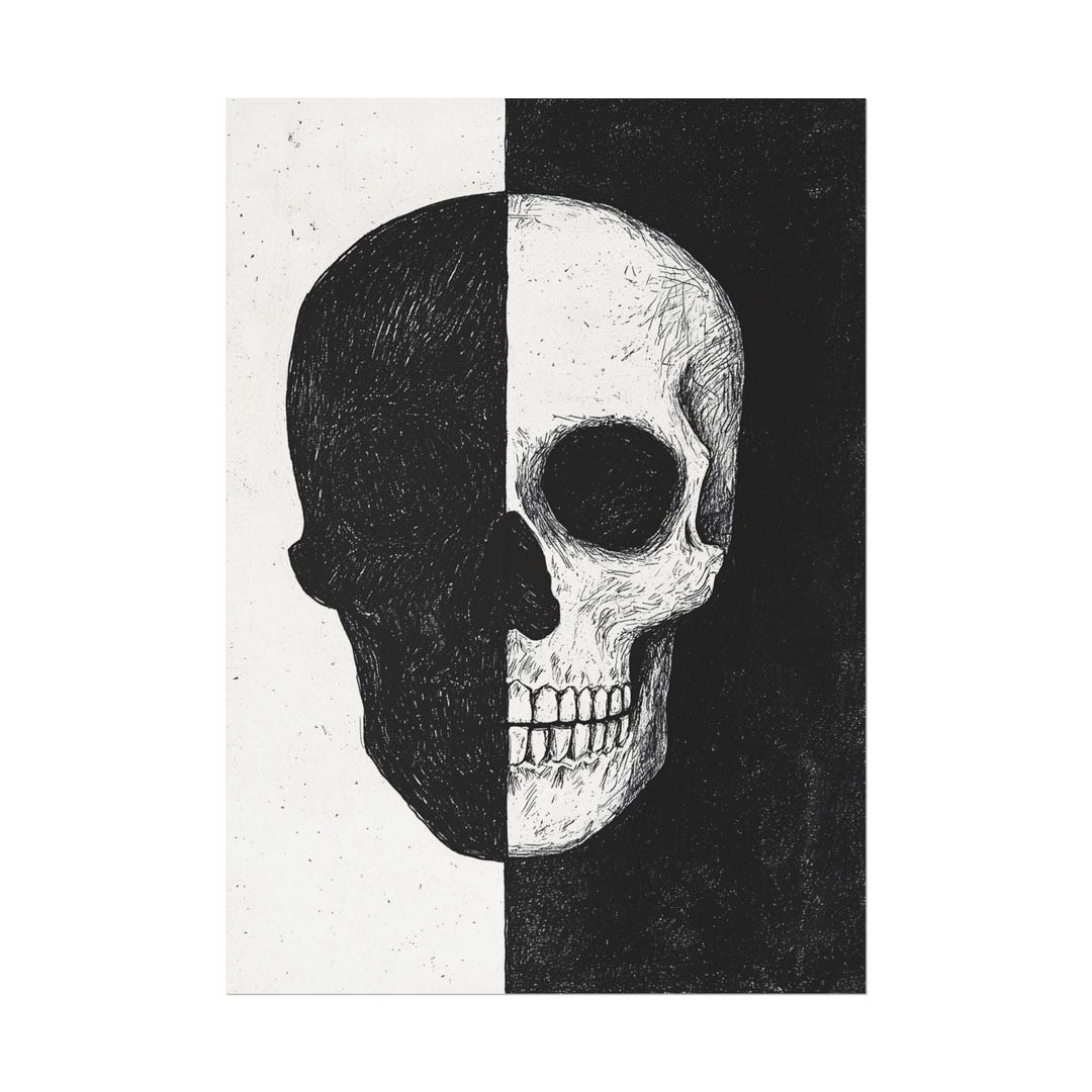 Chiaroscuro Skull Posters, Memento Mori Art Prints, Gothic Wall Decor ...