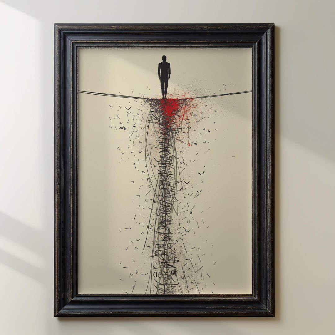 One Step Away, Surrealism Art, Poem Print, Psychology, Light Academia ...