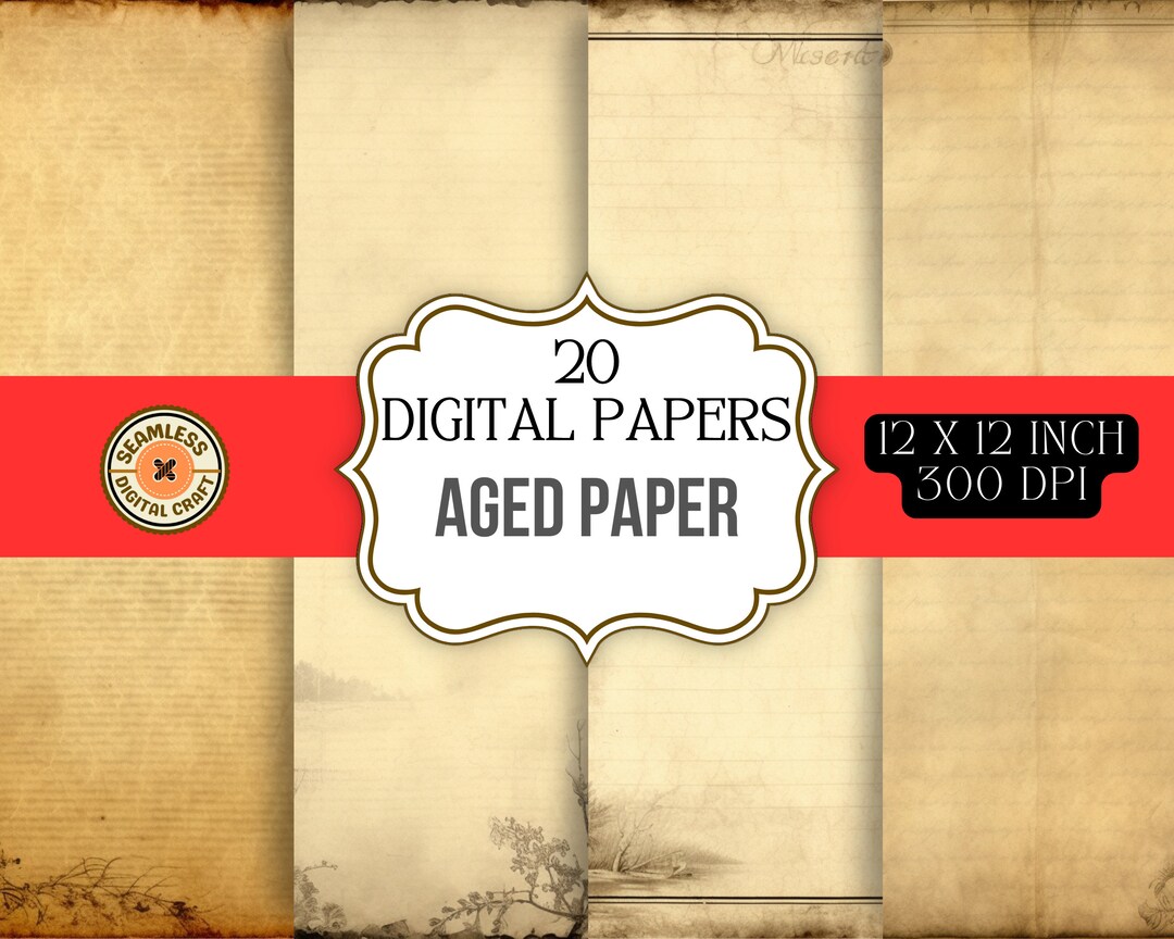 Distressed Digital Paper Texture Old Book Pages With Grunge - Etsy