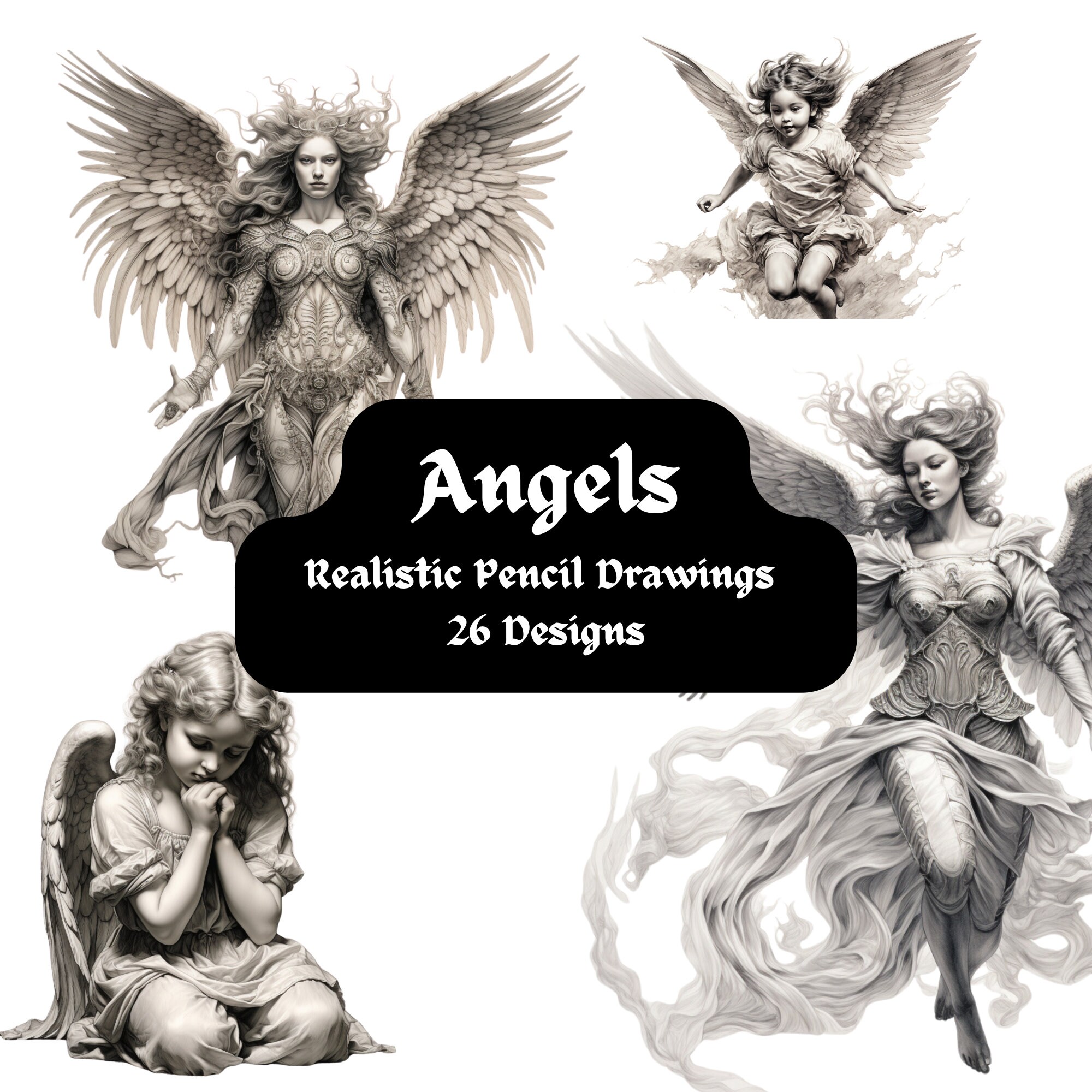 Angels Clipart Heaven Clip Art, 26 PNG Sublimations, Planner Stickers ...