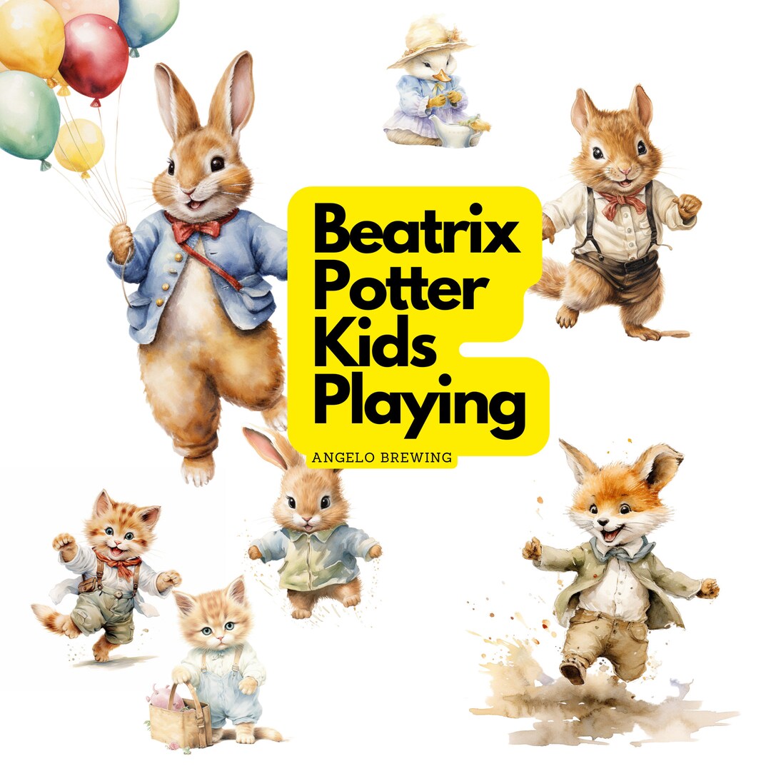 Beatrix Potter Style Clipart PNG Images, Peter Rabbit Nursery Decor ...