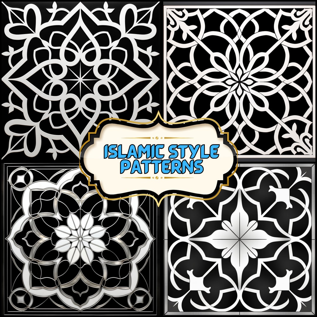 Traditional Islamic Tiling Patterns, Seamless Arabic Digital Papers ...