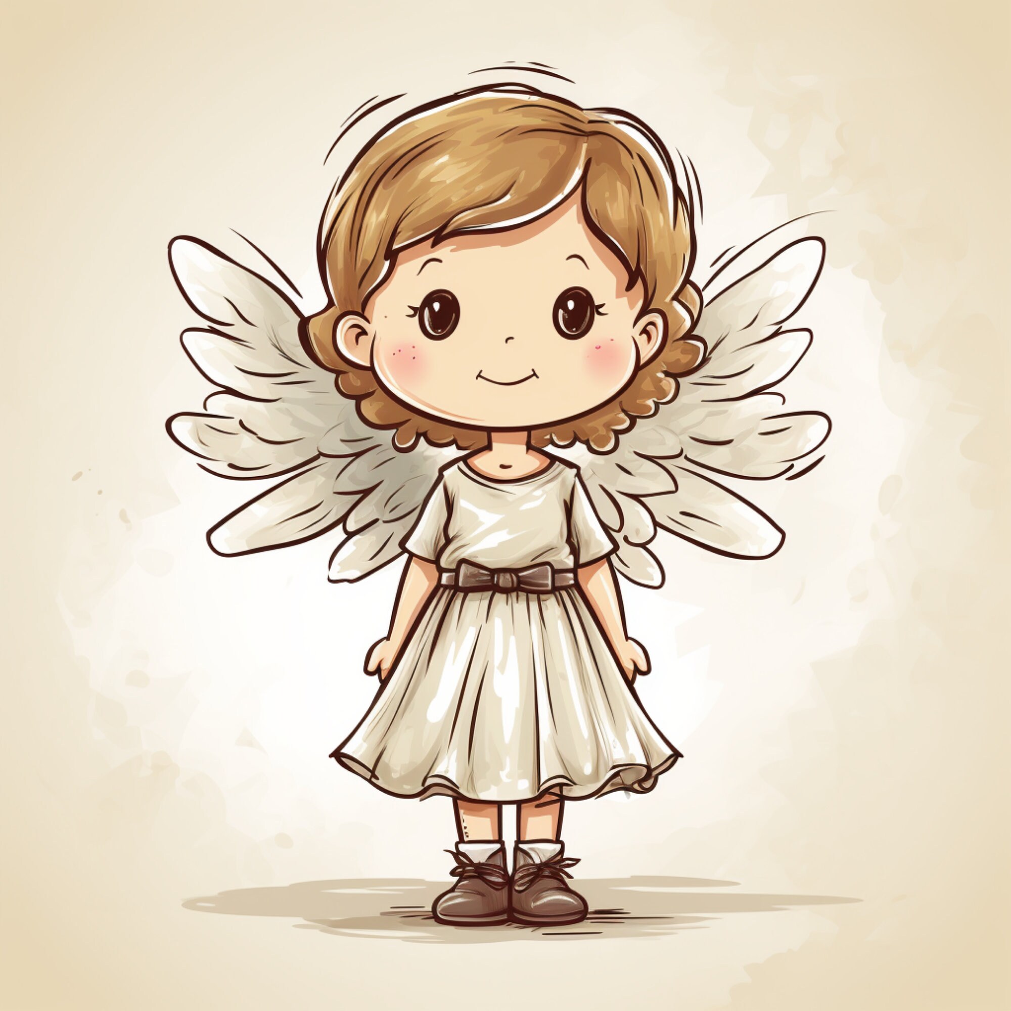 Angel Clipart, Cute Angel Graphic, Religious Digital Download, First ...