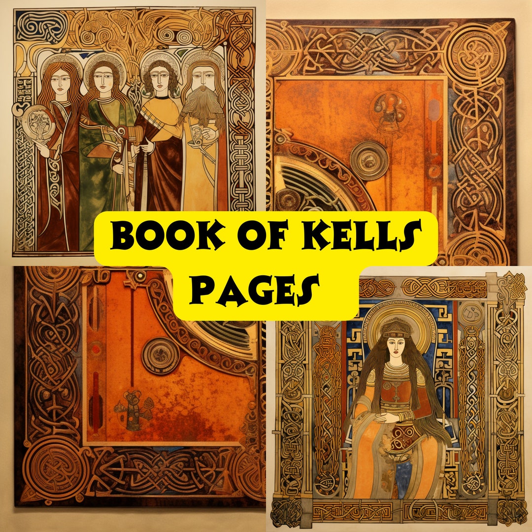 Book of Kells Pages, Irish Manuscript Art Prints, Celtic Calligraphy ...