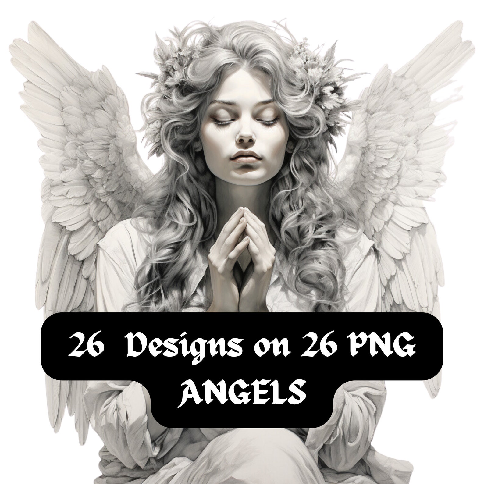 Angels Clipart Heaven Clip Art, 26 PNG Sublimations, Planner Stickers ...