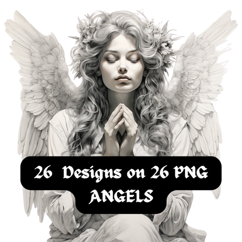 Angels Clipart Heaven Clip Art, 26 PNG Sublimations, Planner Stickers ...